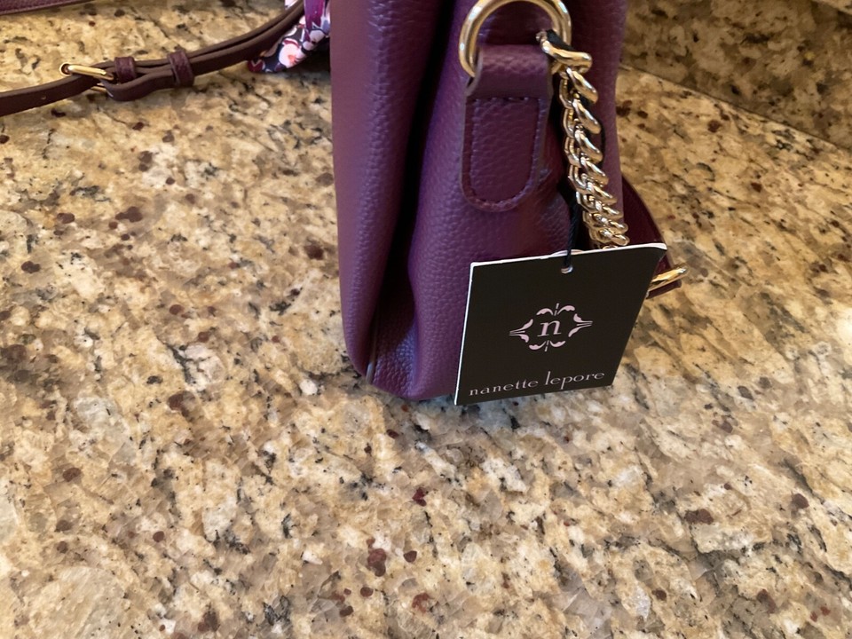 NWT Nanette Lepore Crossbody Handbag Lindsay Purple Plum Berry w/Bonus ...