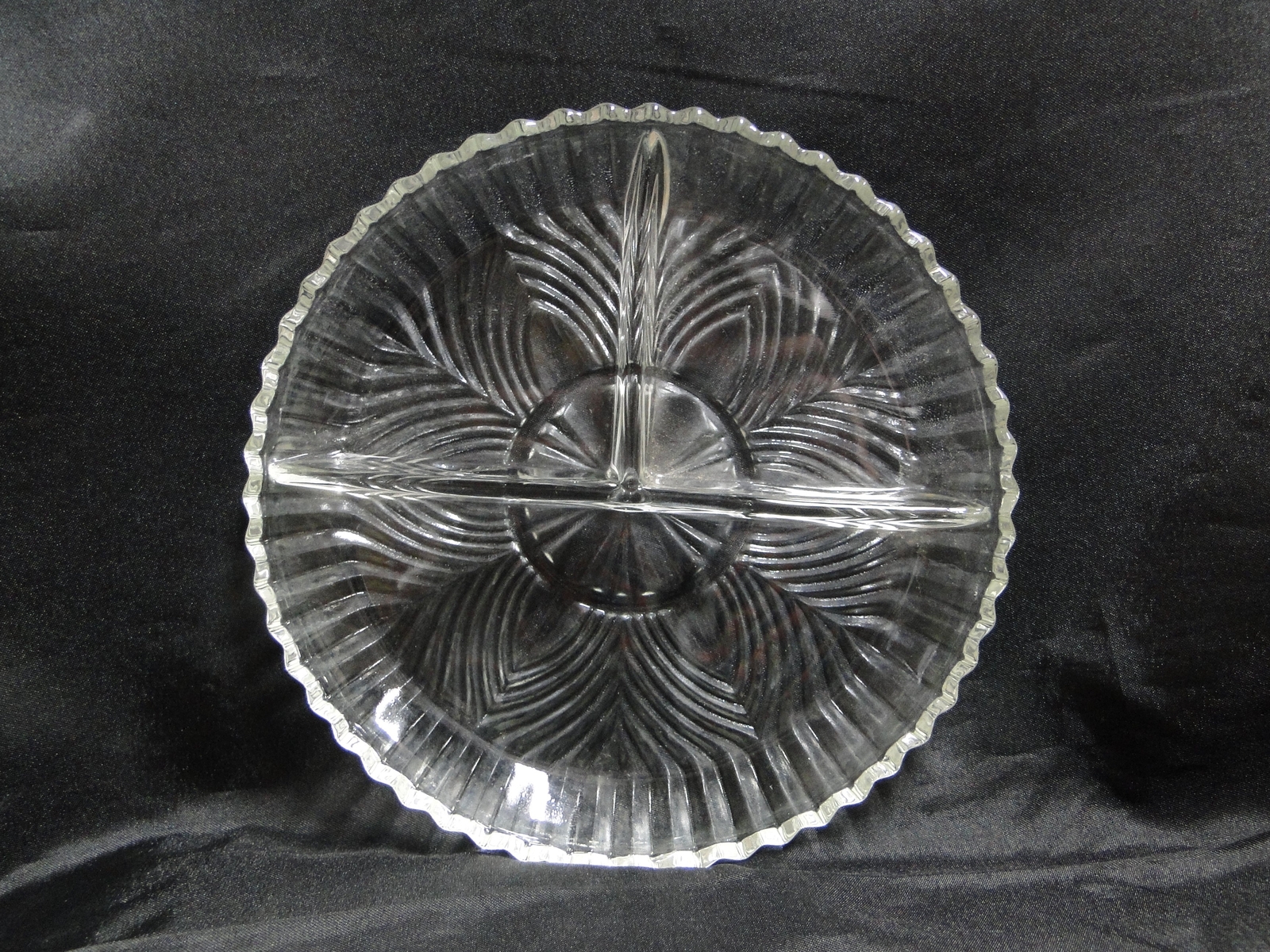 Indiana Glass 259 Clear, Ridges: 3-Part Divided Relish Dish, 7 1/8" x 1 ...