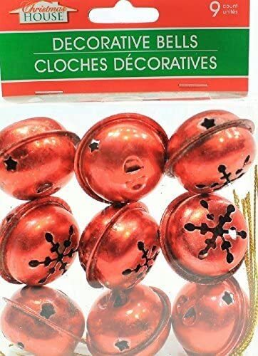 Christmas House Decorative Miniature Red Jingle Bells - 9 Count | eBay
