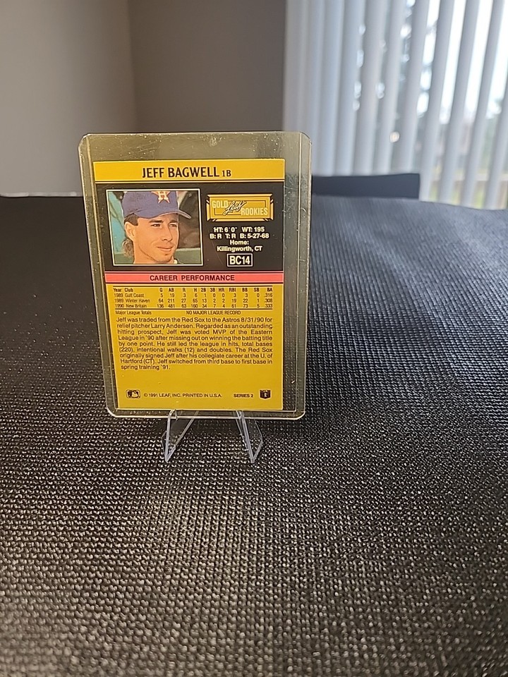 Jeff Bagwell Gold Rookies 1991 Leaf Houston Astros #BC14 RC | eBay UK
