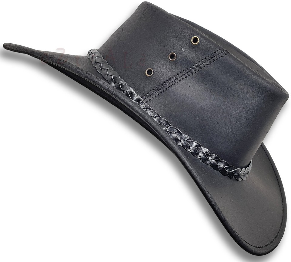 【oZtrALa】 KANGAROO Leather JACARU Hat Cowboy Outback Mens DrizaBone ...