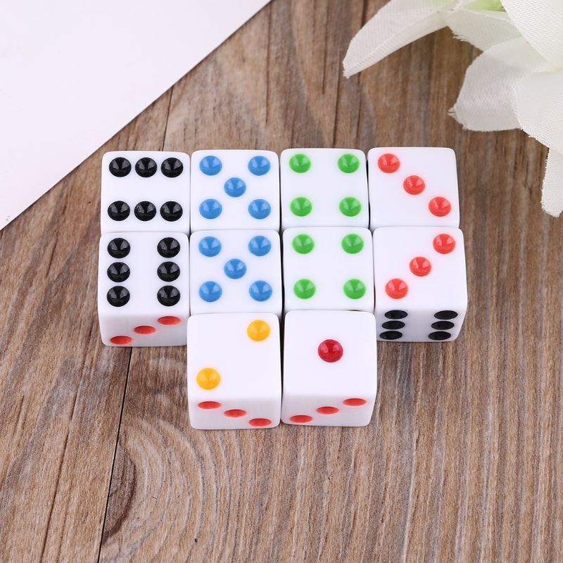 10pcs/set D6 Six Sided Dice Square Opaque Dices Role Playing Game for ...