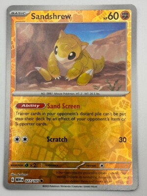 Pokemon TCG Card 151 Collection 027/165 Reverse Holo Sandshrew | eBay ...