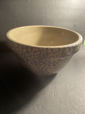 Robinson Ransbottom Blue Sponge 9” Mixing Bowl, Roseville, Ohio VTG | eBay