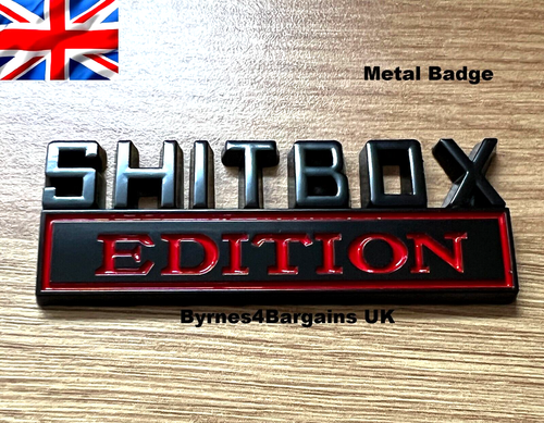 Car Badge Decal Sticker Emblem 3D Shitbox Edition Black/Red Styling ...
