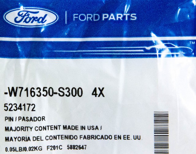 OEM 2013-2020 Ford Fusion MKZ Exterior Rocker Molding Clip W716350s300 ...