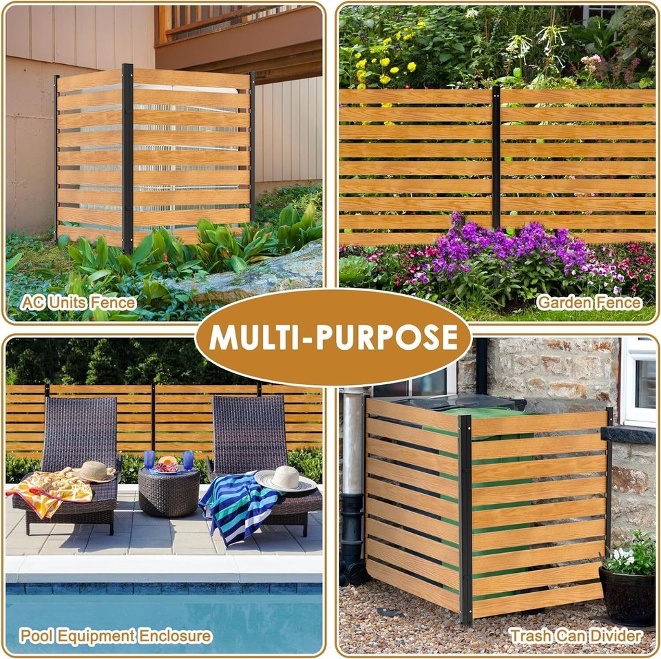 SLSY Air Conditioner Fence, 2-Panel Wood Trash Can Fence Privacy Fence ...