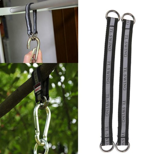 Tree Swing Hanging Straps Kit Outdoor Hammock Nylon Ropes w/Carabiner ...