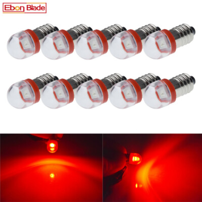 10Pcs E10 SMD 5050 1 LED RED Bulb Lamp MES Screw Torch Headlamp Light ...
