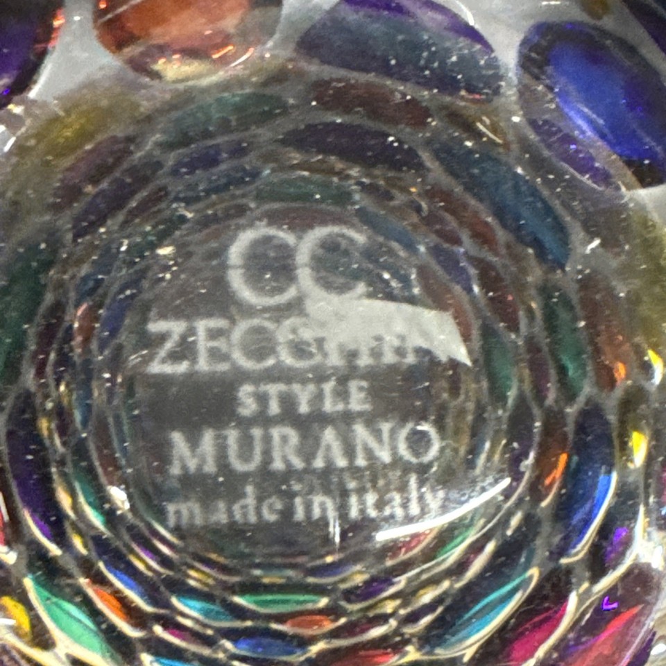 CC Zecchin Crystal Glass 14 inch Bubble Vase Handmade Murano Italy | eBay