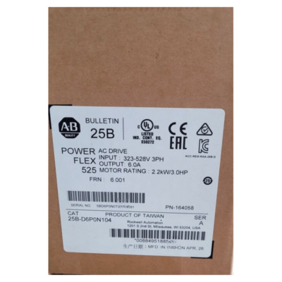 New Factory Sealed Allen-Bradley New Sealed PowerFlex 525 2.2kW 3Hp AC ...