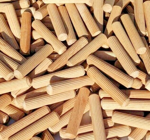 12mm x 60mm Multigroove Hardwood Chamfered Fluted Wooden Dowels Pins ...