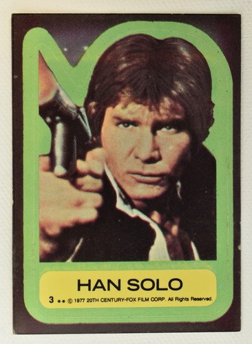 STAR WARS STICKER #3 HAN SOLO VG TOPPS, 1977 | eBay