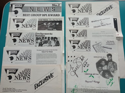 Five Star (5 Star) 10 Official Fan Club Newsletters No.2 to No.11 | eBay