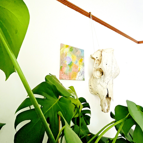 Original Painting Abstract Medication Mental Health Pastel Dark Collage ...