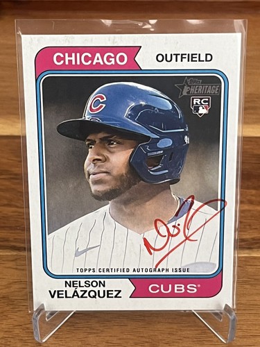 2023 Topps Heritage Nelson Velazquez Red On Card Autograph 58/74 Rookie ...