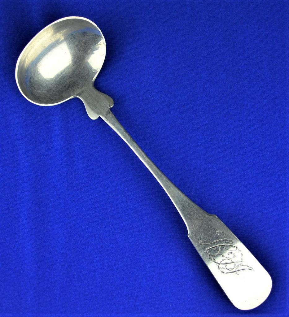 RARE ANTIQUE KEYES & FITCH COIN SILVER CREAM LADLE - BATAVIA NY 1830 ...