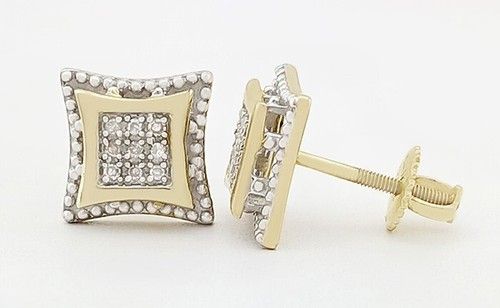 GENUINE DIAMOND STUD EARRING 10K GOLD - Free Certificate Appraisal ...