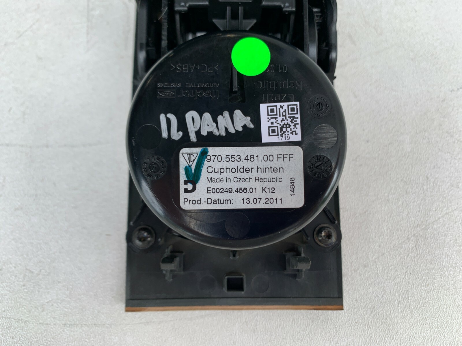 2010-2016 PORSCHE PANAMERA REAR CENTER CONSOLE CUP HOLDER 97055348100 ...