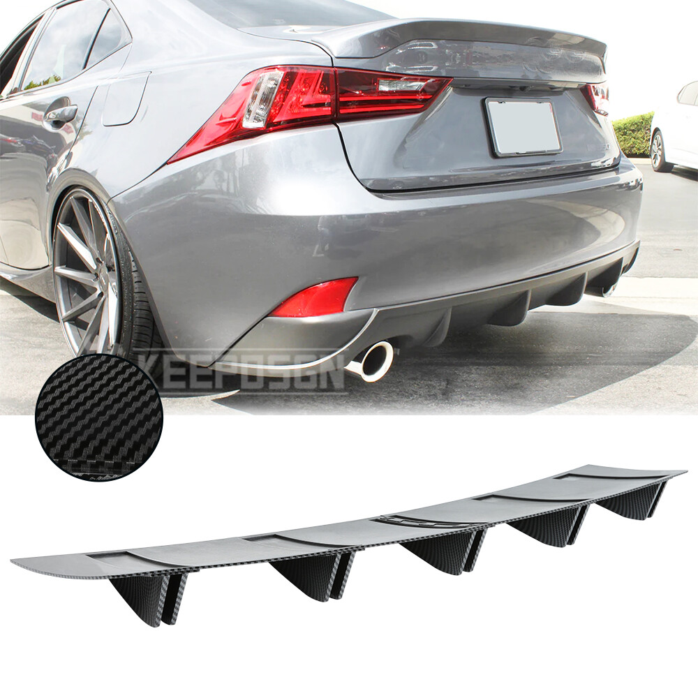 Carbon Fiber Rear Bumper Diffuser Lip 10 Fin Spoiler For Lexus IS300 ...