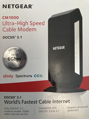 NETGEAR CM1000 DOCSIS 1000Mbps Cable Modem (CM1000-1AZNAS ...