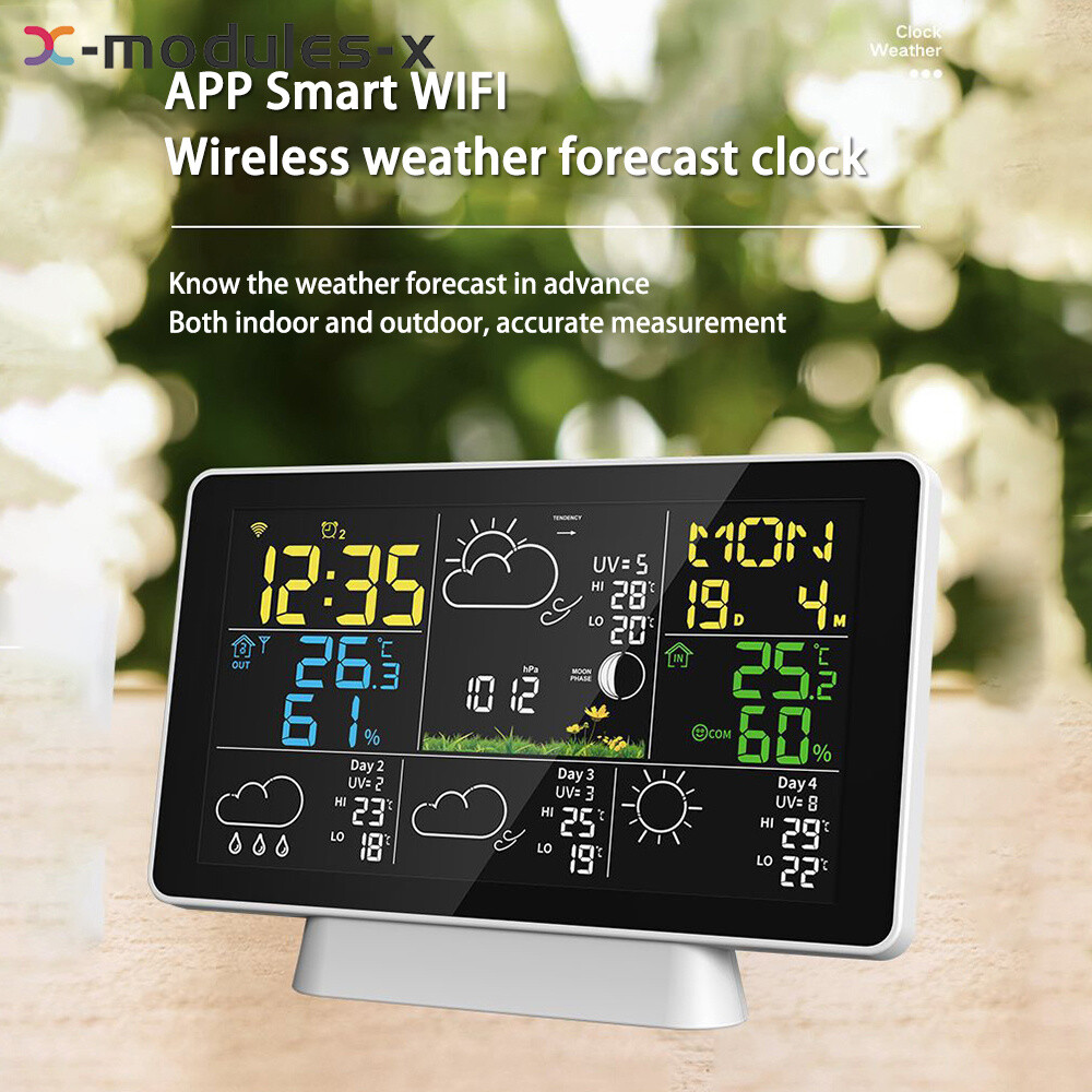 LCD Color Screen WiFi Smart Weather Clock 4-Day Weather Forecast ...