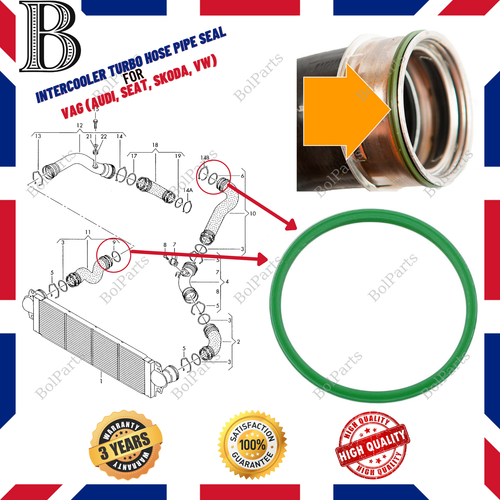Intercooler Turbo Hose Seal O-Ring for AUDI VW SEAT SKODA VAG 57.85mm ...