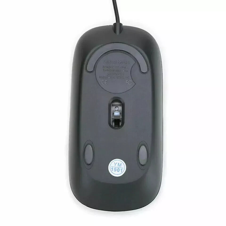 Wired USB Optical Mouse For Pc Acer Laptop Computer Scroll Wheel Black ...