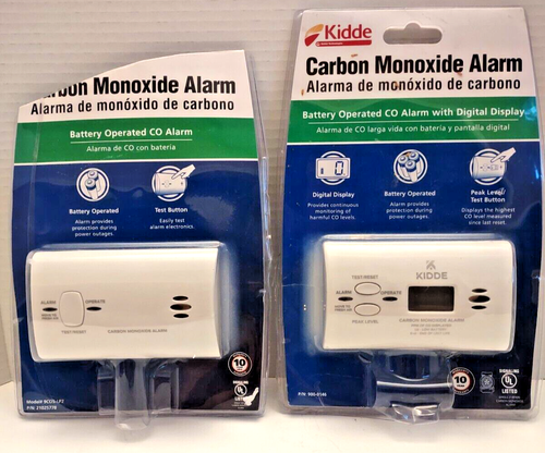 2 X Kidde Carbon Monoxide Alarm Model#9C05-LP2 And Model#KN-C0PP-B-LPM ...