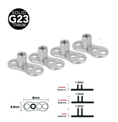 4pcs. 14G 3-Holes ASTM F-136 Titanium Dermal Anchor Base | eBay
