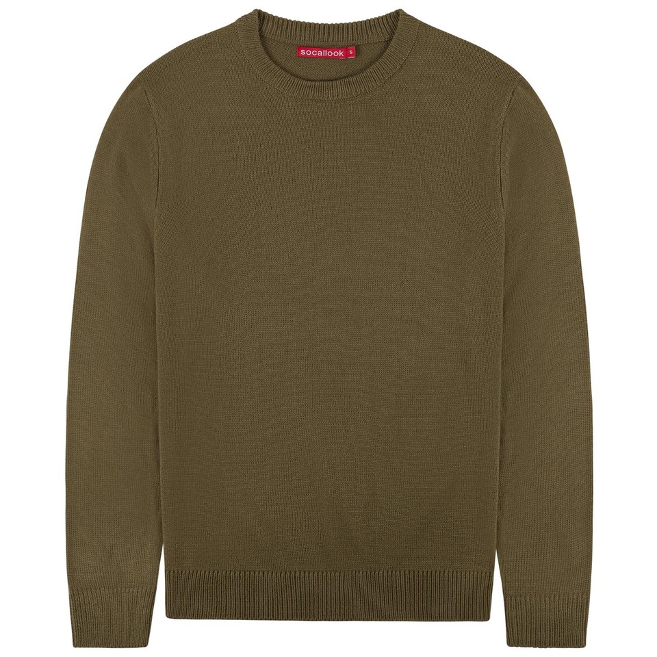 Socal Look Men's Sweater Crew Neck Long Sleeve Acrylic Pullover | eBay