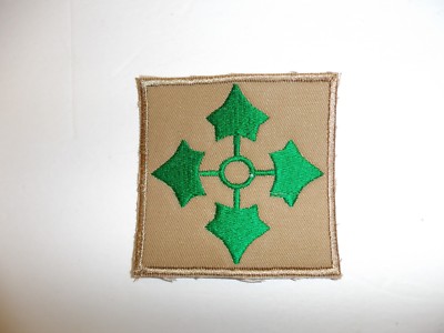 b8534 US Army 1930's-WW2 4th Infantry Division patch khaki Ivy ...