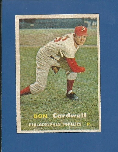1957 TOPPS # 374 DON CARDWELL PHILADELPHIA PHILLIES EXMT+ FREE SHIPPING ...