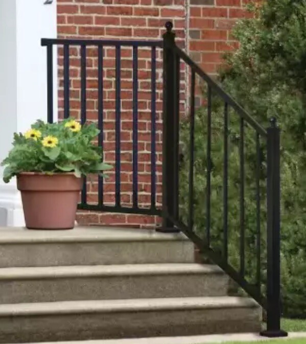 Westbury Tuscany 6 ft x 36 in Black Aluminum Rail Kit For Stairway Deck ...