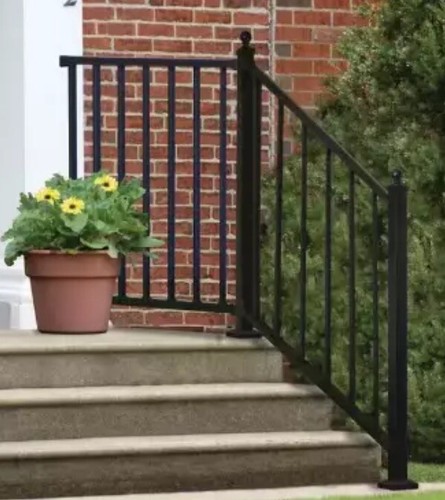 Westbury Tuscany 6 ft x 36 in Black Aluminum Rail Kit For Stairway ...