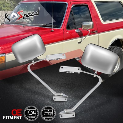 Pair Manual Adjustment Side View Mirrors for 80-89 Ford Bronco F100 ...