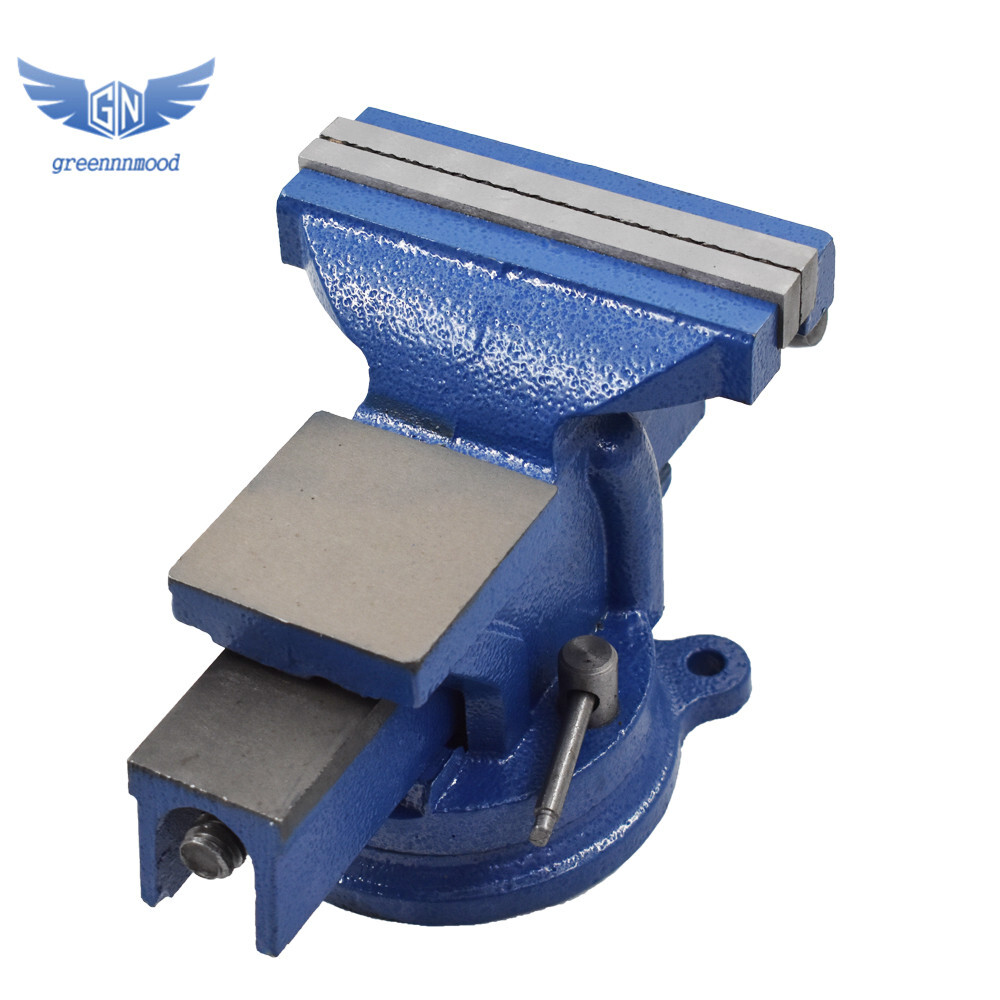 5" Bench Vise with Anvil Swivel Locking Base Table Top Clamp Heavy Duty ...