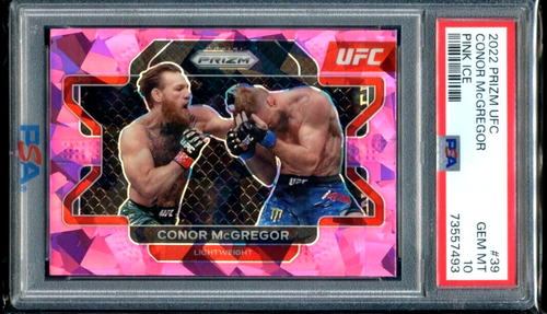 2022 Panini Prizm UFC #39 Conor McGregor Pink Ice SP PSA 10 Gem Mint ...