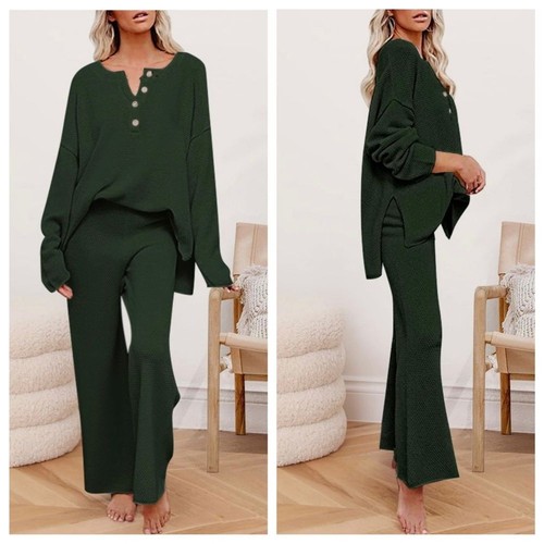 Baccarri 2 Piece Top Bottom Knit Loungewear Set, Large | eBay