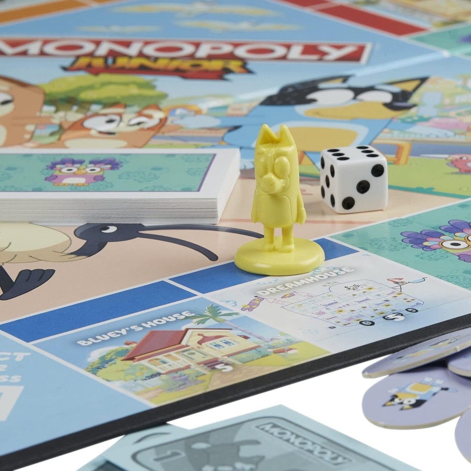 Hasbro Gaming Monopoly Junior: Bluey Edition Board Game for Kids Ages 5 ...