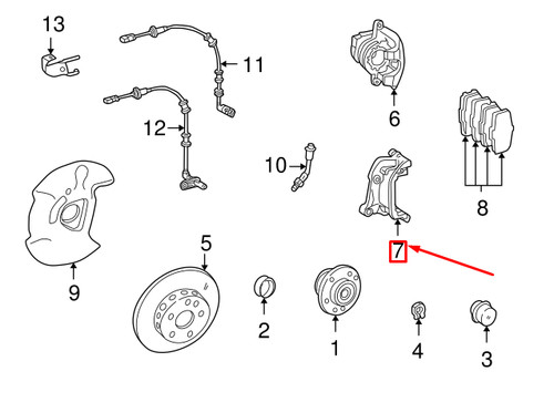 NEW MERCEDES-BENZ SLK R171 FRONT CALIPER SUPPORT A0004207615 OEM NO ...