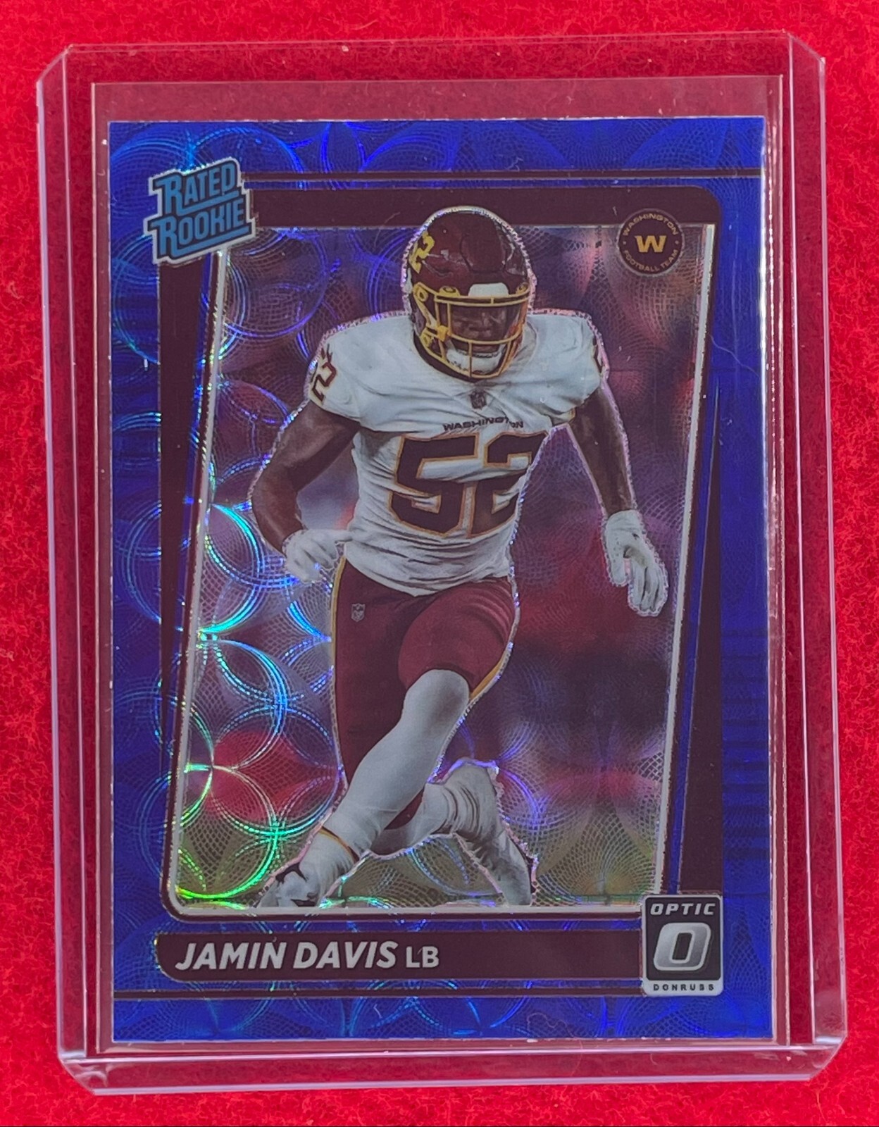 Jamin Davis Blue Scope Rated Rookie RR #247 | 2021 Donruss Optic ...