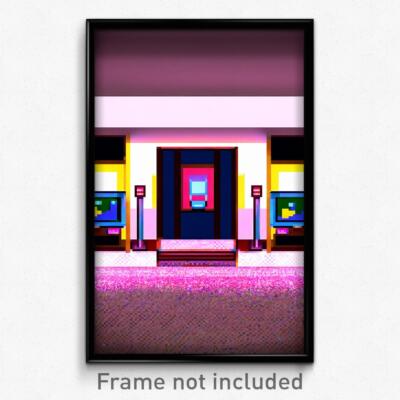 Pixel Art Poster - Dazzling Entertainment Room (8 Bit Video Game Print ...