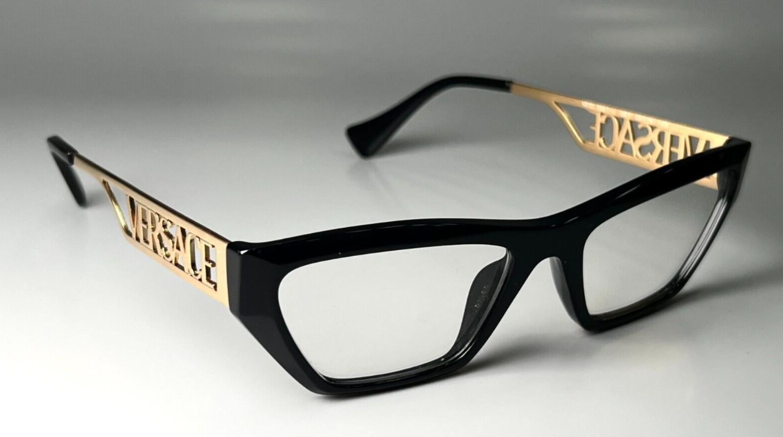 New Versace Reading Glasses MOD 3327-U GB1 55-18 145 Black & Gold ...