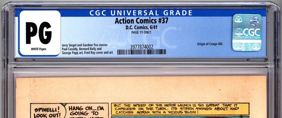 ACTION COMICS #37 CGC-PG *SINGLE PG 11 ONLY* SUPERMAN 11 AD PG JERRY ...