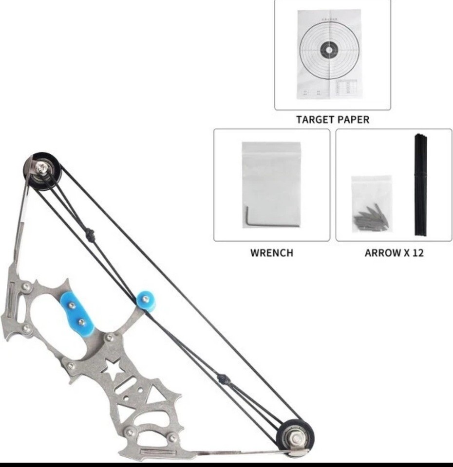 8" Mini Compound Bow Kit Toy Arrows Target Shooting Archery Gift Pocket ...
