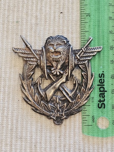 Rare Ethiopian Derg Era Military Badge Lion Head Crossed Rifles Laurel ...