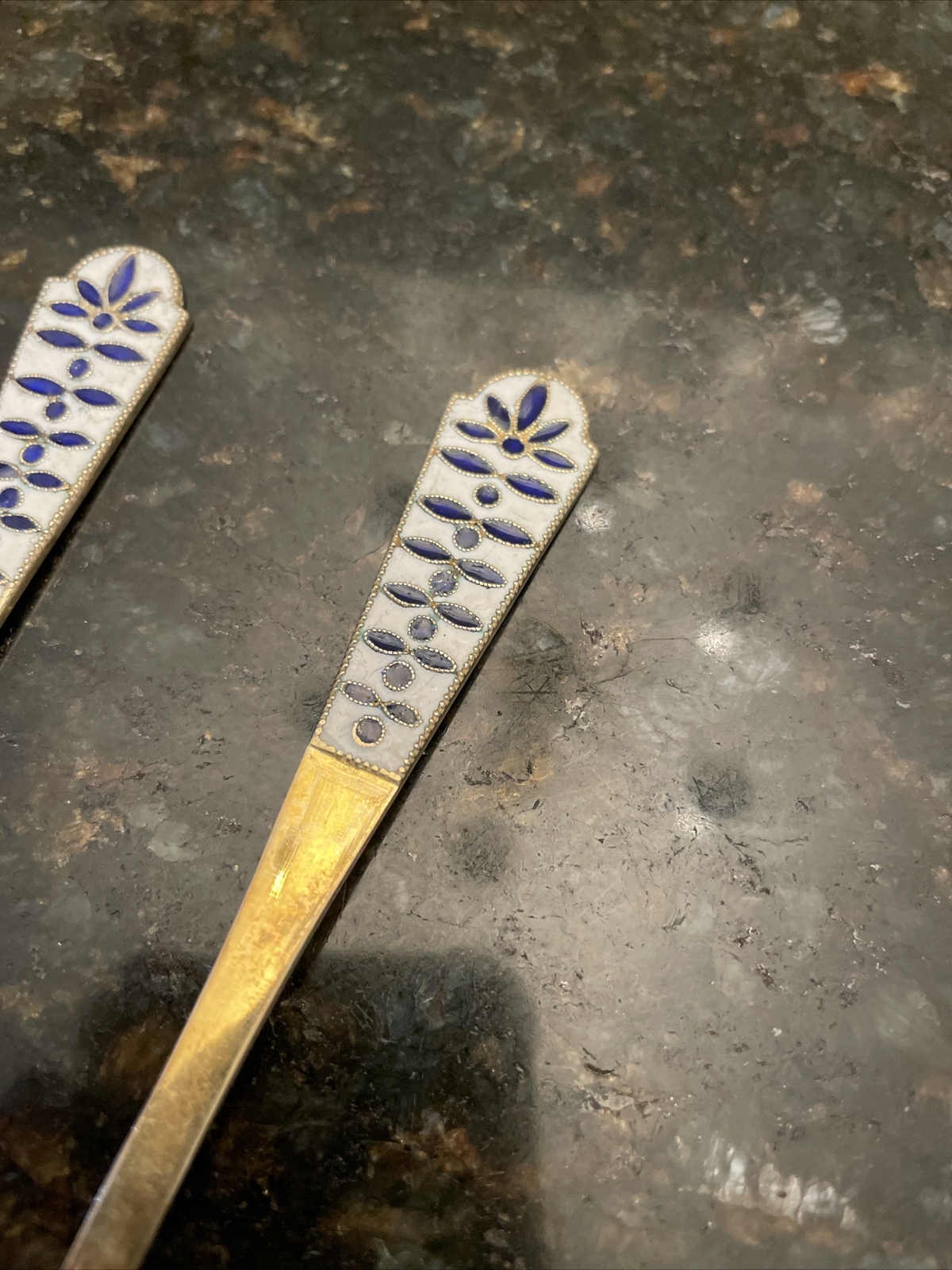 Set of 6 Antique Russia Soviet 916 Silver Gilt Enamel Teaspoons | eBay