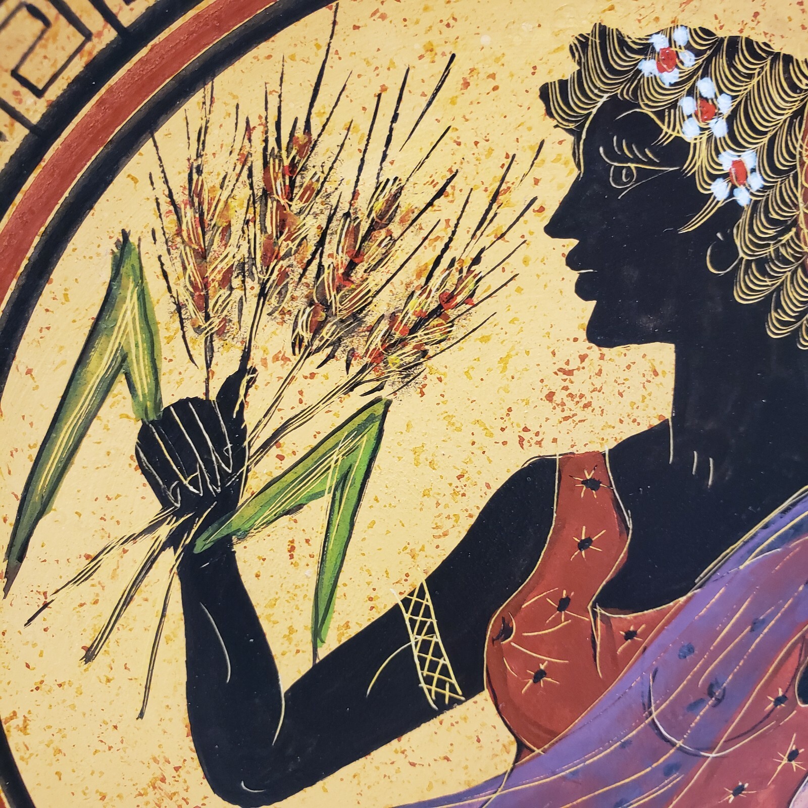Demeter Goddess of Harvest Demetra Ancient Greek Hand Painted Art ...