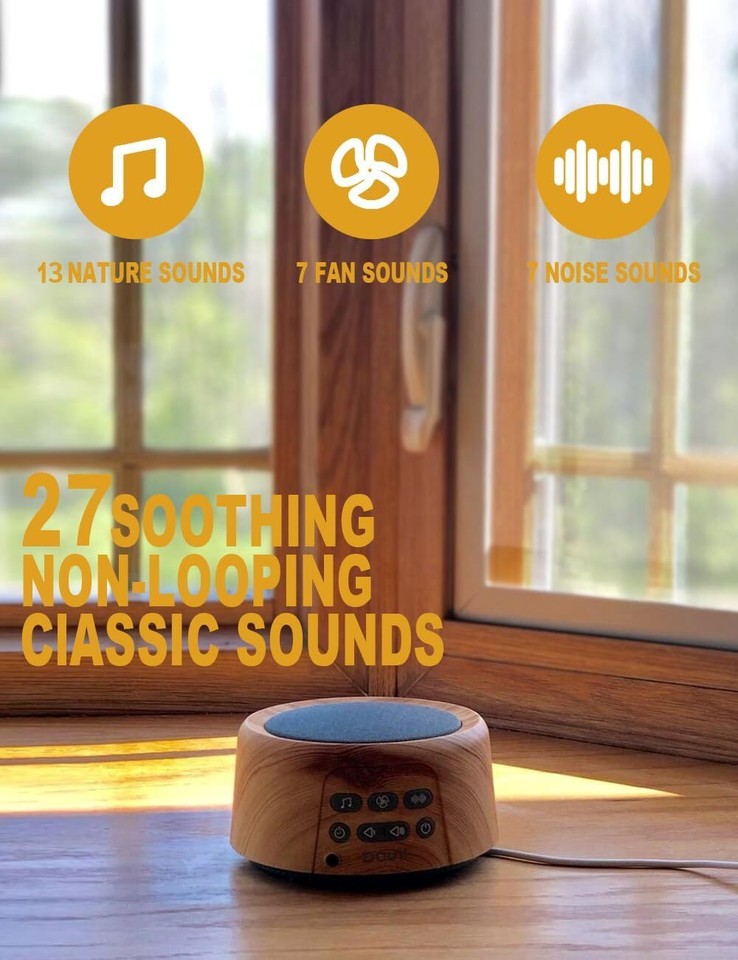 Douni White Noise Sound Machine with 27 Soothing Sounds Timer & Volume ...